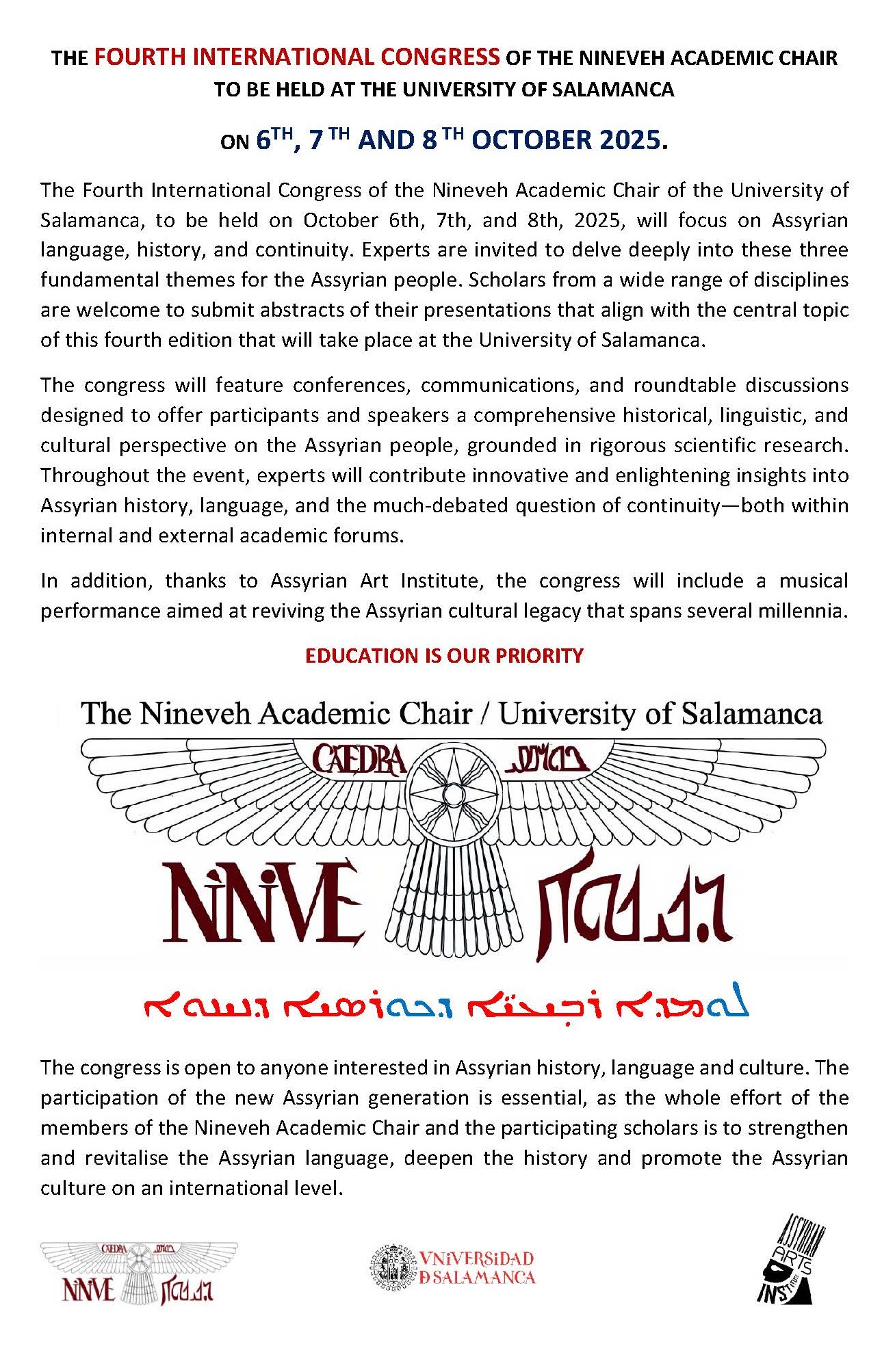 ICNAC-2025 To Be Held At The University Of Salamanca - NINEVEH